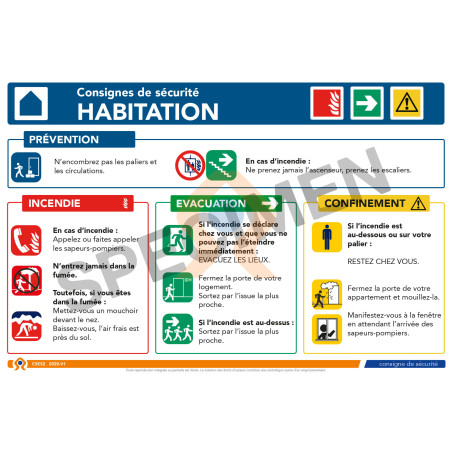 Consigne de sécurité habitation et immeuble