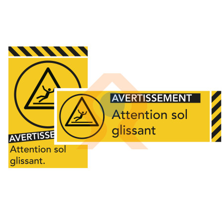 Panneau attention sol glissant look MODERNA