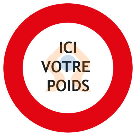 Panneau poids limité à personnaliser